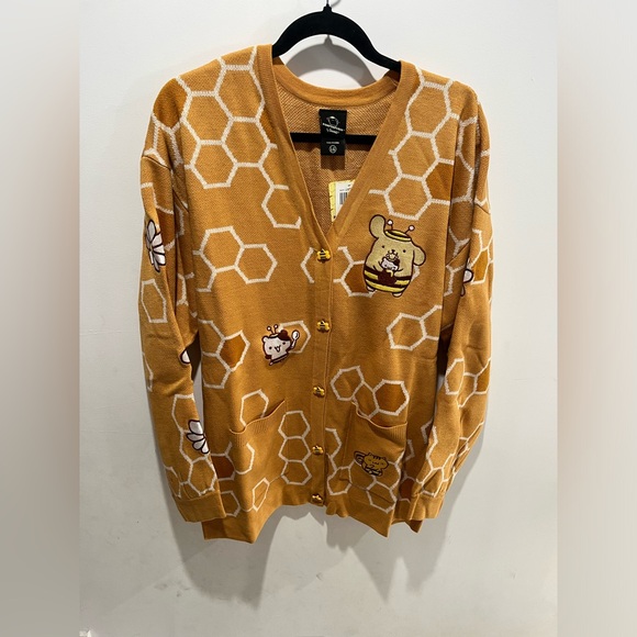 Sanrio | Sweaters | Sanrio Pompompurin And Friends Honeycomb Cardigan ...